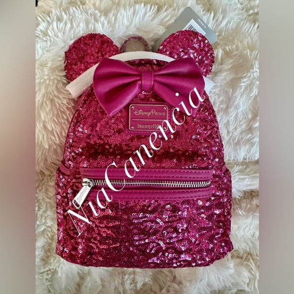 Disney | Bags | Disney Fuchsia Pink Sequins Backpack | Poshmark